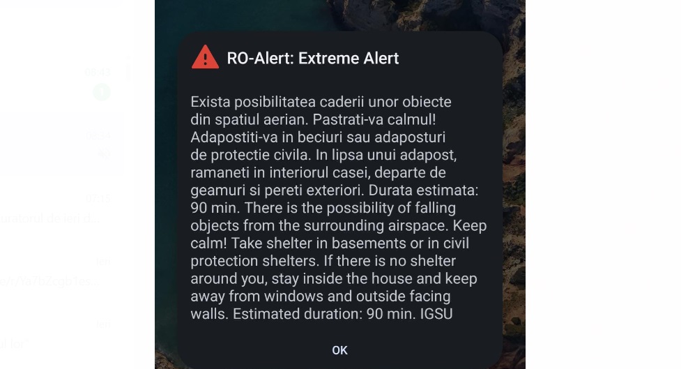 Mesaje RO-Alert pentru locuitorii din Tulcea și Constanța, în urma unor ...