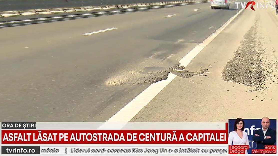 Probleme cu asfaltul pe autostrada de centură a Capitalei. Cele mai mari probleme au apărut la ...